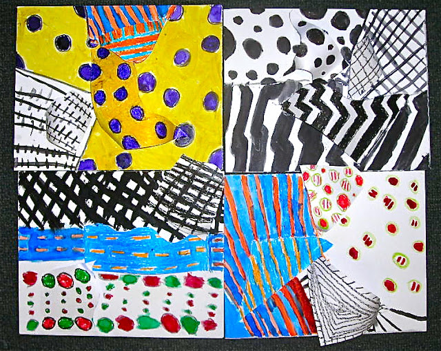 Fine Lines: Frank Stella - like Abstract Collage Results