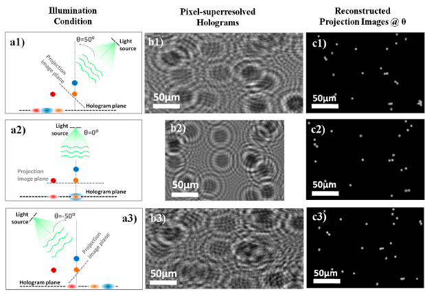 Lens-free optical tomographic microscope with a large imaging volume on ...