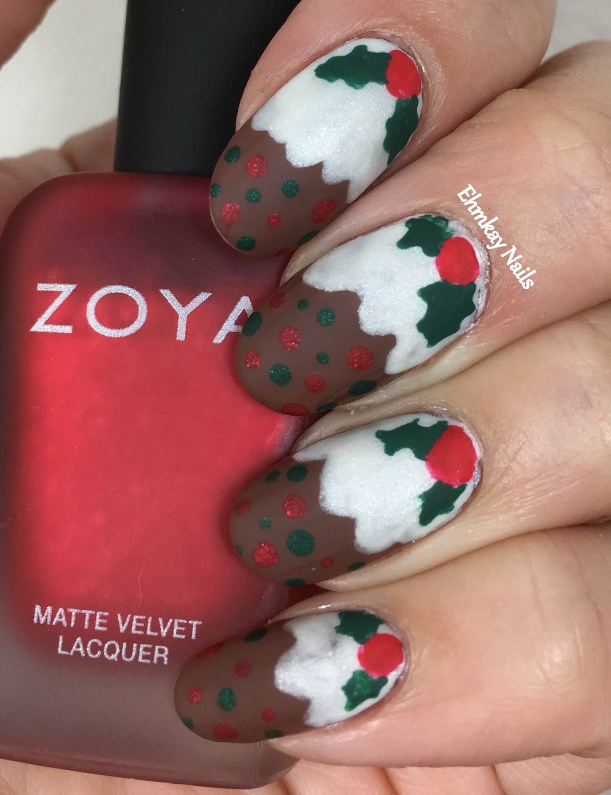 ehmkay nails: Christmas Hot Cocoa Nail Art with Zoya Nail Polish ...