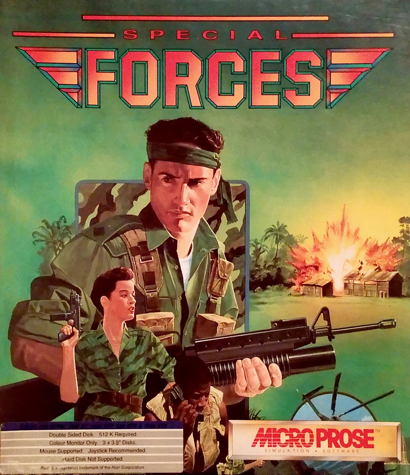 Atari ST games website: Special Forces (box art)