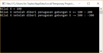 Operator Penugasan Gabungan di C# ~ Be Programer