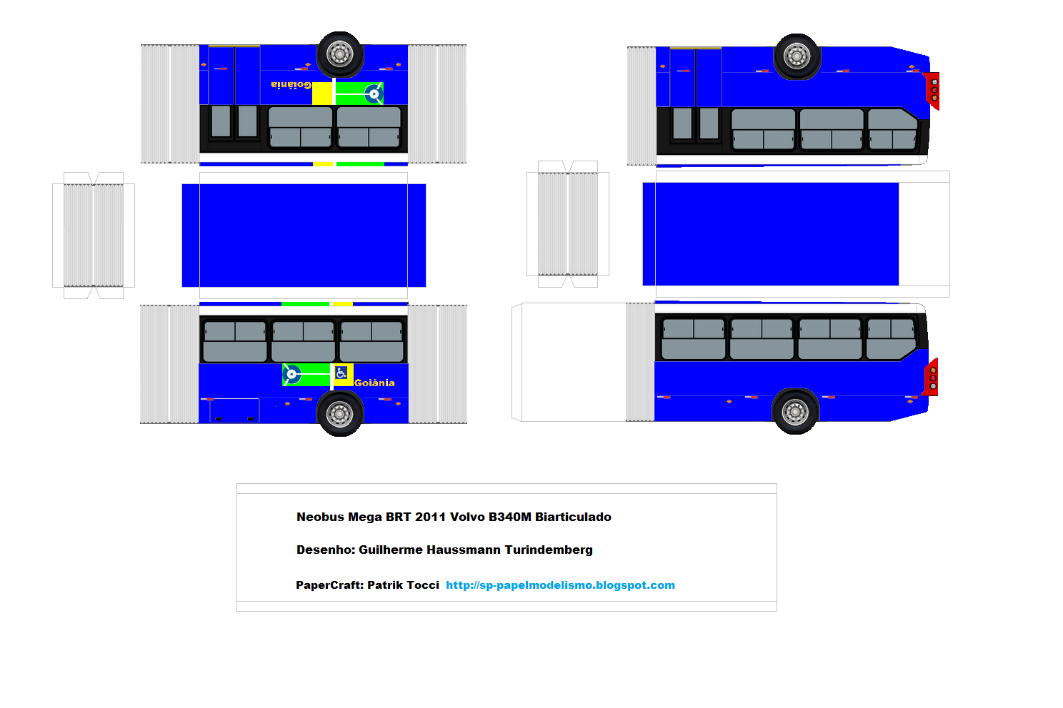 SP. Papel Modelismo: PaperCraft Ônibus 2011 Neobus Mega BRT - Volvo ...