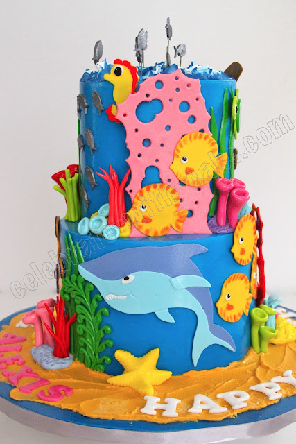 Celebrate with Cake!: Ocean Life 2 tier Cake