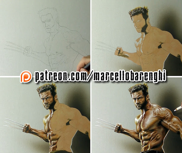 Hugh Jackman as Wolverine - Drawing - Marcello Barenghi