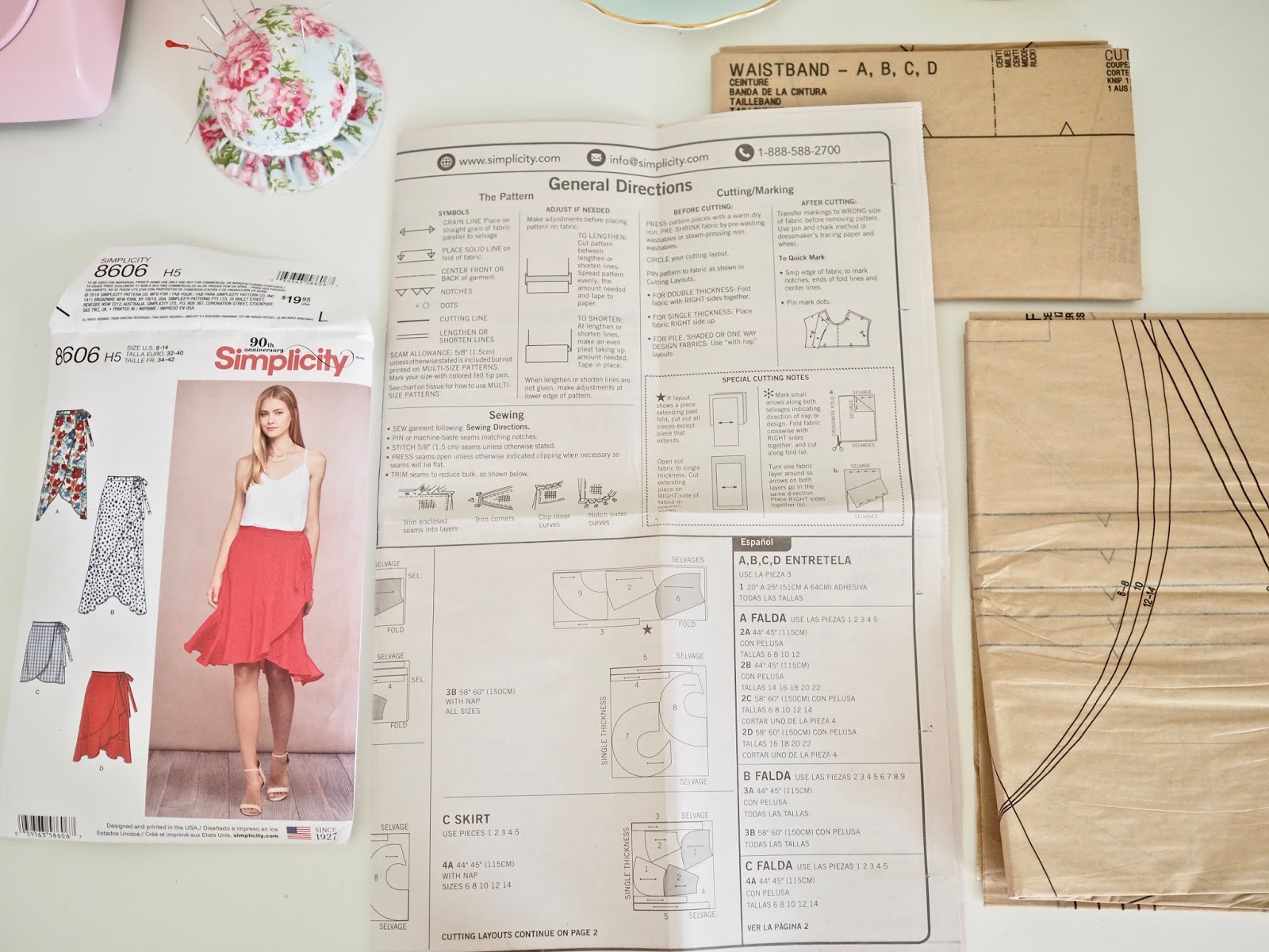 Sew a wrap skirt, easy sew with no zips, simplicity pattern 8606 | AD ...