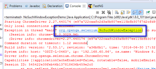 Selenium-By-Arun: NoSuchWindowException WebDriver Exception