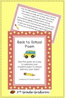 3-6 Free Resources: Back to School Poem Freebie!