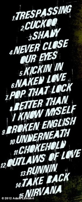 Lilybop: Adam Lambert Releases Trespassing Track List