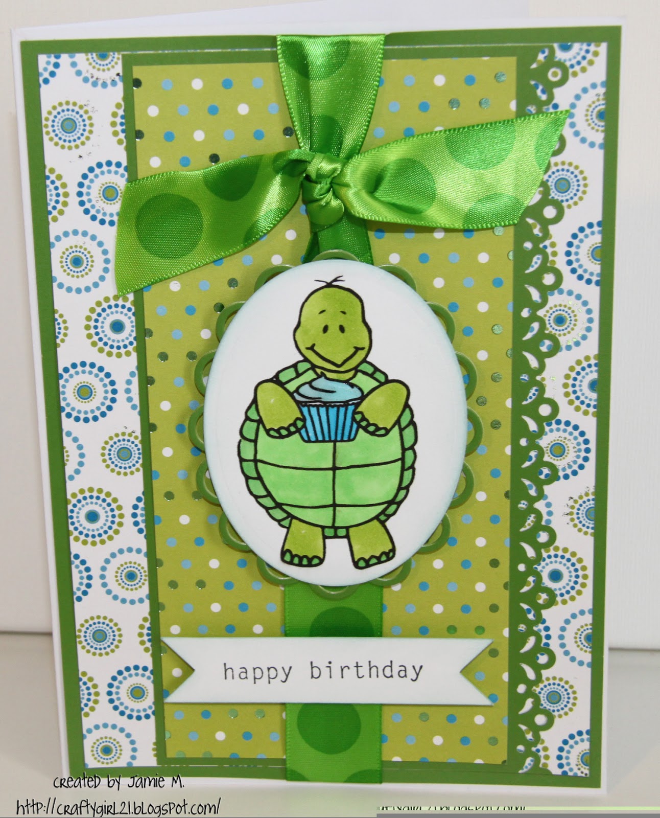 Crafty Girl 21!: SSS225 Turtle Birthday Card