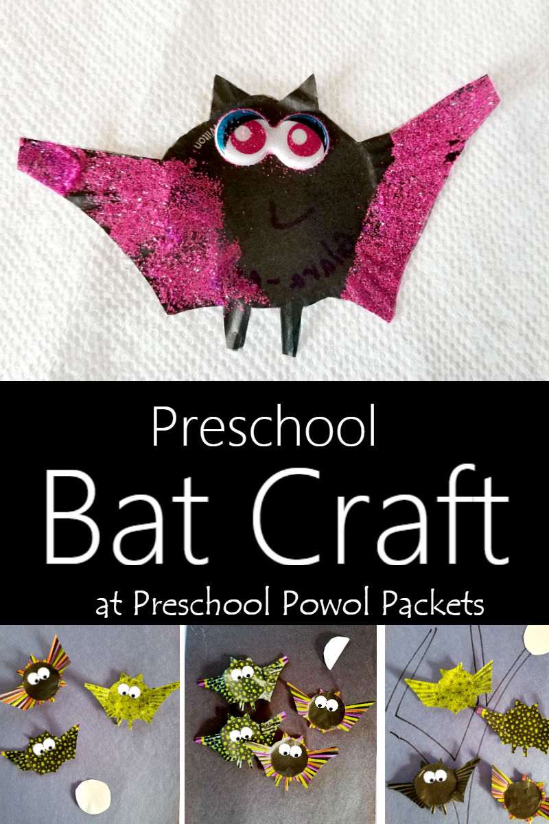 Bats are Nocturnal - Cupcake Liner Bat Craft | Preschool Powol Packets