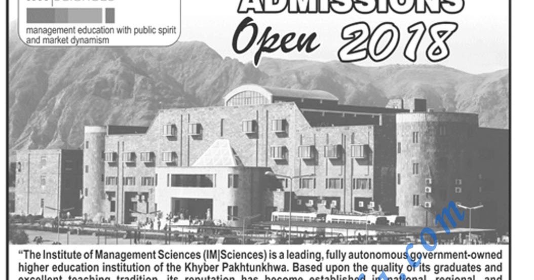 The Institute Of Management Sciences Admissions Open 2018 - Computer Zila