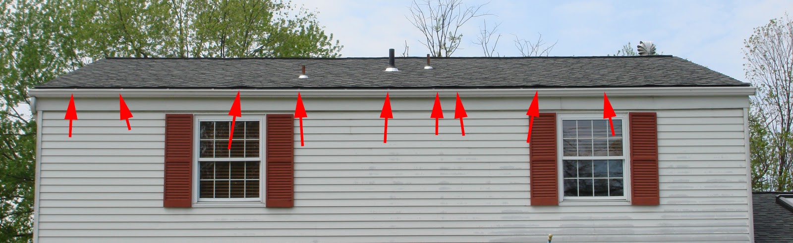 RemodelingProject: Uneven roof edge due to uneven edge vent installation.