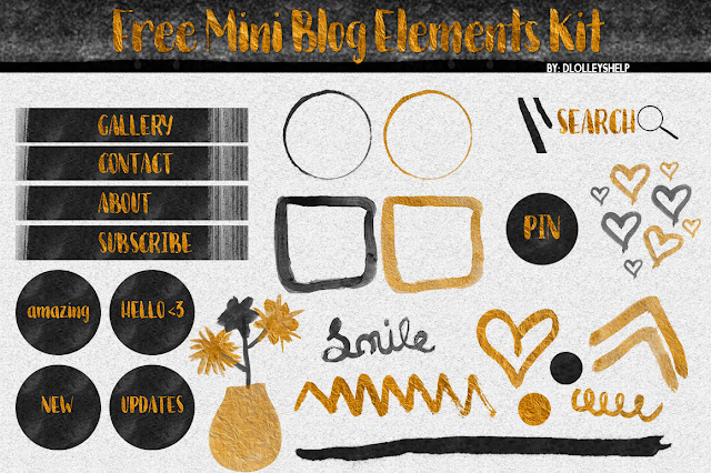 DLOLLEYS HELP: Free Mini Blog Elements Kit
