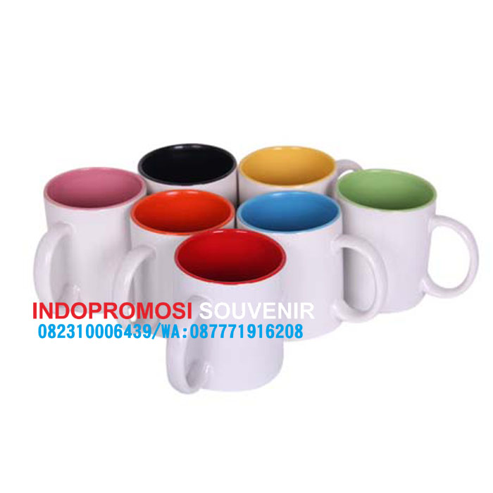 Custom mug warna dalam murah ~ Distributor Mug Tumbler Promosi