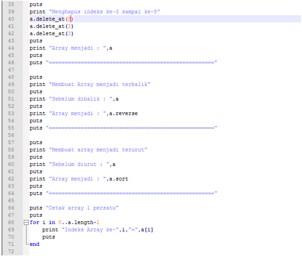 Nemure no King: Logika Operasi Array Pada Ruby