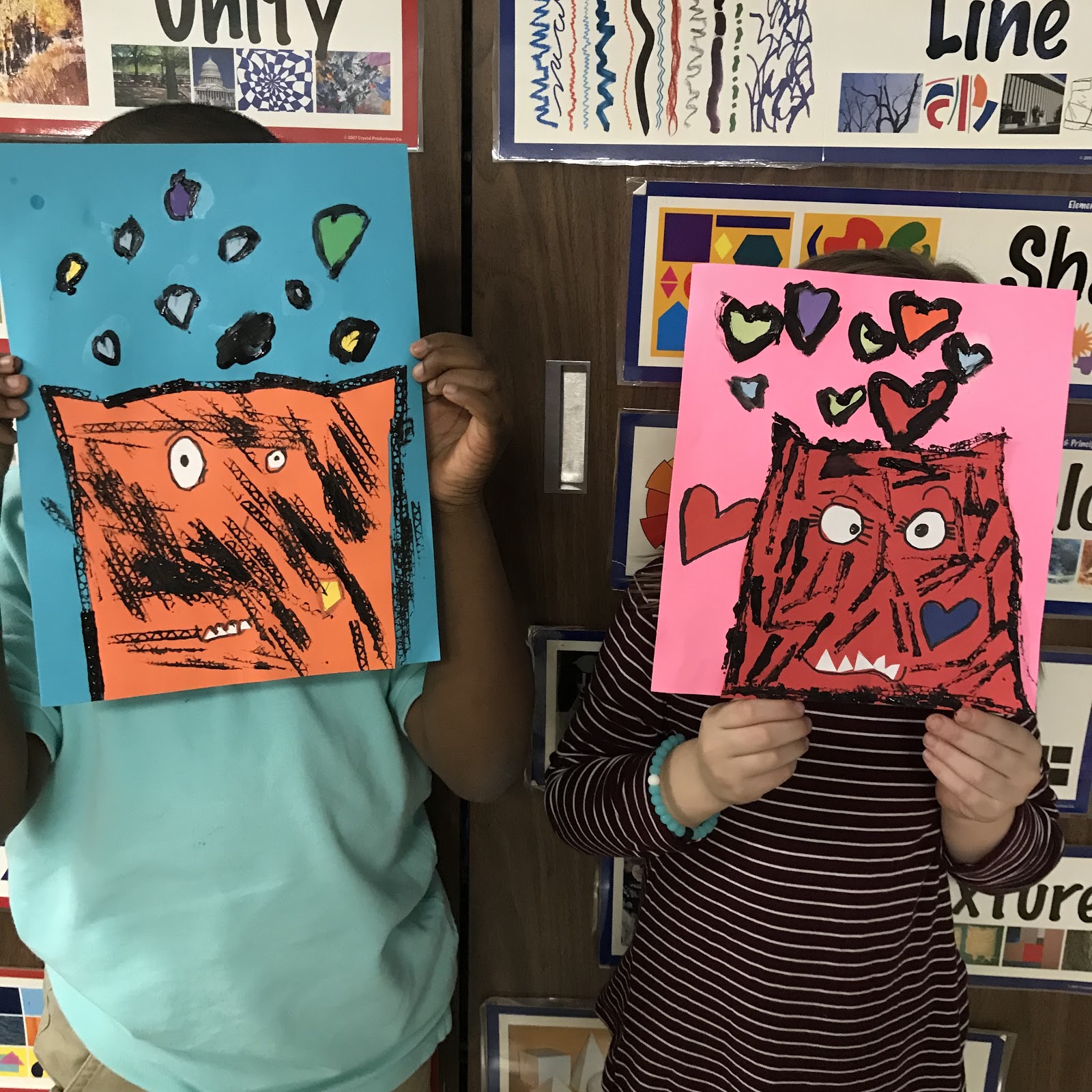 Elements of the Art Room: 1st grade Love Monsters