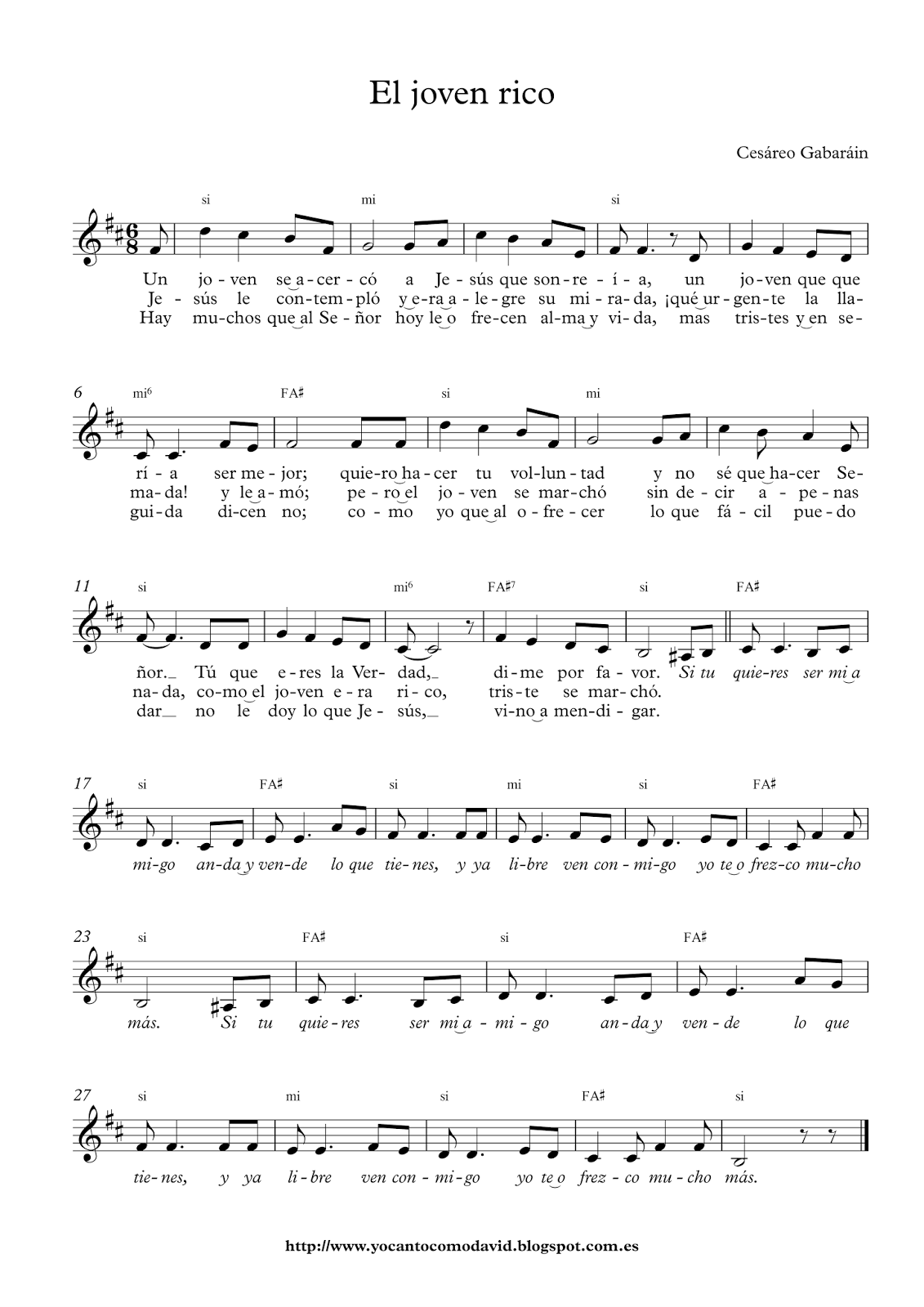 El joven rico | Yo canto como David