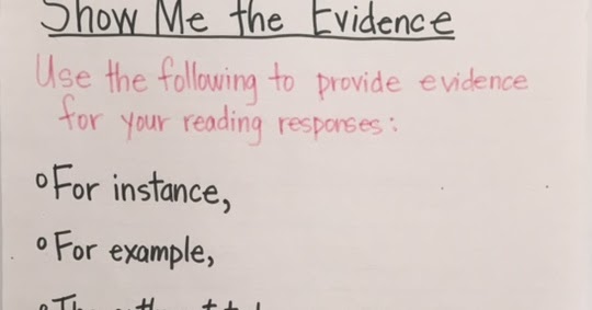 ELA Anchor Charts: Show Me the Evidence