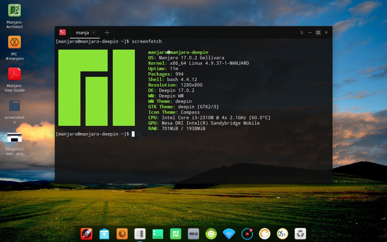 Manjaro Deepin 17.0.2 screenshots - DistroScreens