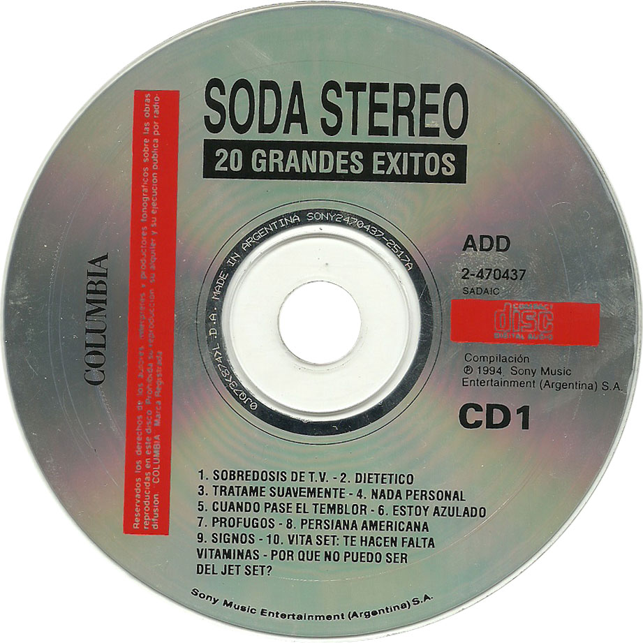 DJ CHARS ROCK ARGENTINO: SODA STEREO - 20 GRANDES EXITOS (1994) BY DJ FREZH