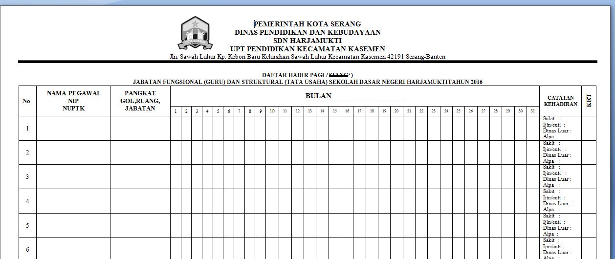 Format Daftar Hadir Guru 2019 - Delinewstv Format Daftar Hadir Guru 2019 - Delinewstv
