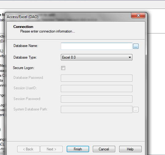Clearview Access Crystal Report Using Excel Data