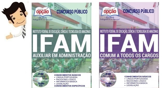Focco Apostilas e Concursos: Apostilas do Concurso IFAM 2016 - Todos os ...