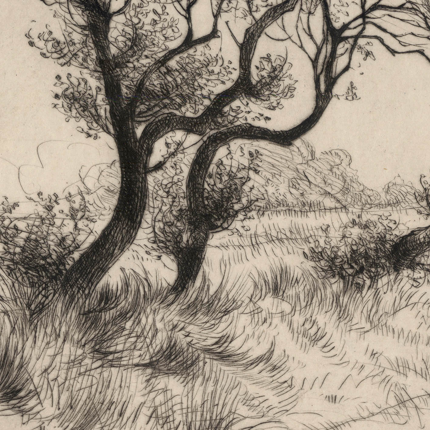 Prints and Principles: Eugène Delâtre's drypoint, “Landscape with a row ...