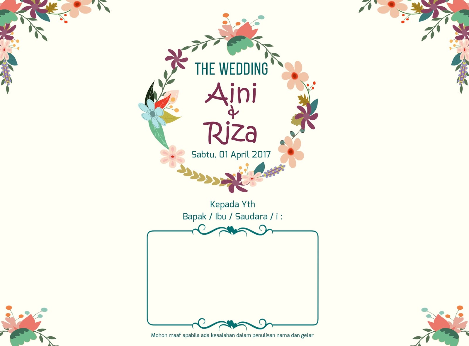 Undangan Pernikahan Cantik - Model Bunga Vintage