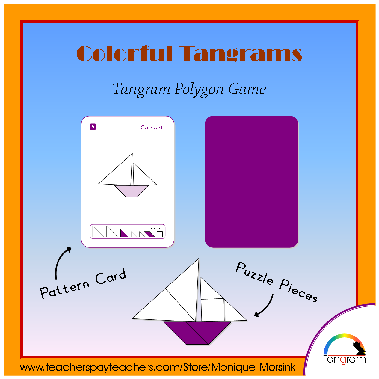 Colorful Tangrams: Pirates - Tangram Patterns