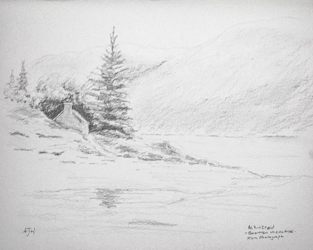 happenINKS: Pencil Sketch - Scottish Highlands