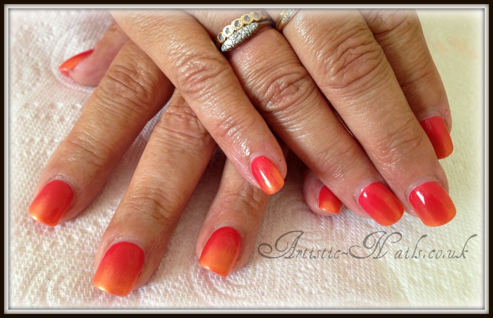 Artistic Nails Poole UK: Shellac Sunset Nails ~ Lobster Roll and Orange ...