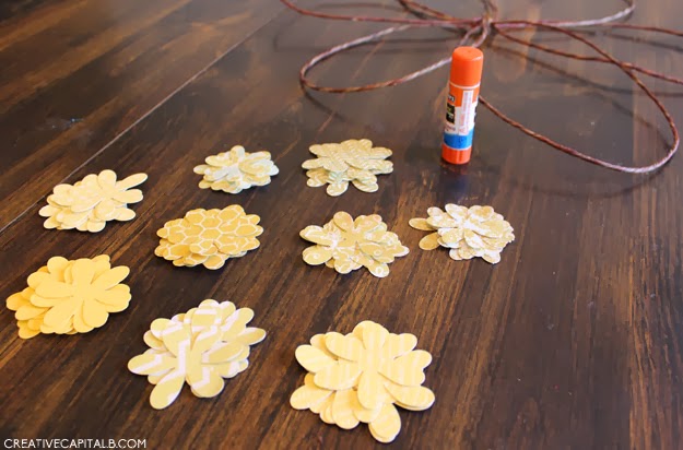 Capital B: Natural Wire Spring Flower Wreath