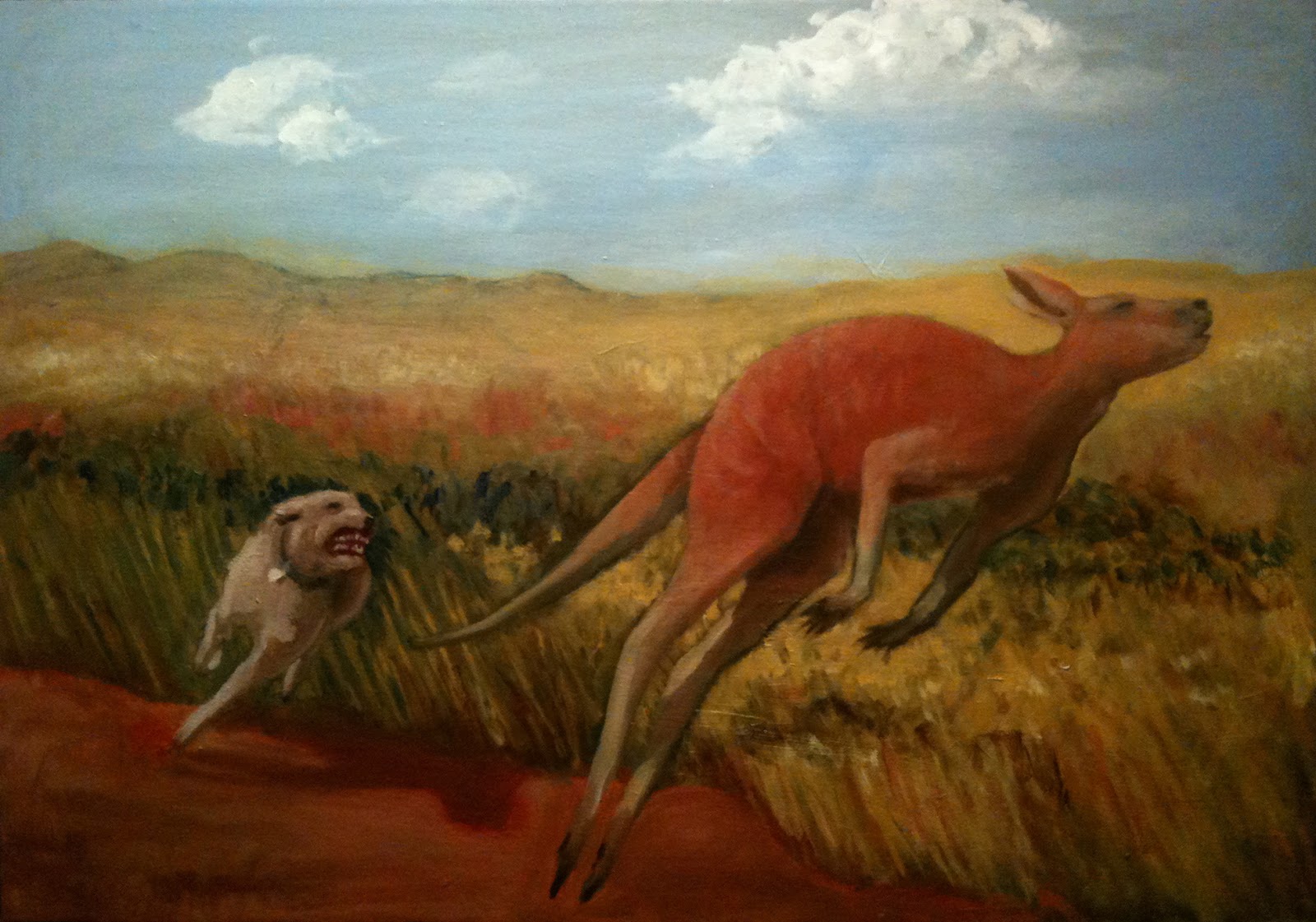 Making ochre paint by hand