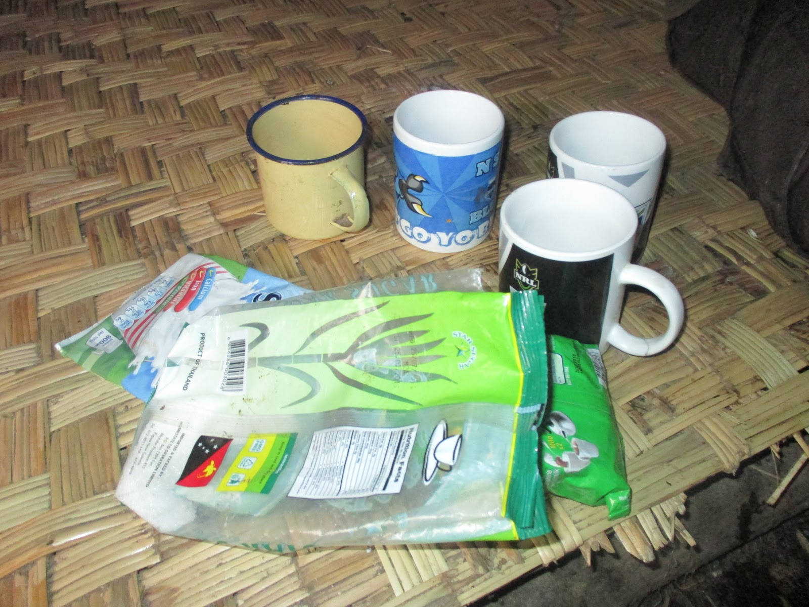 Warakamb: Papua New Guinea: Warakamb Villagers starting to drink more tea