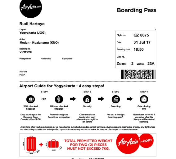 Inilah Cara Self Check-In Pesawat AirAsia Melalui Web - Medan Wisata ... Inilah Cara Self Check-In Pesawat AirAsia Melalui Web - Medan Wisata ...