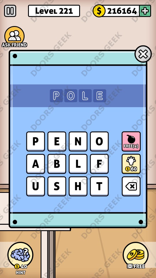 Escape Room: Mystery Word Level 221 Answer ~ Doors Geek