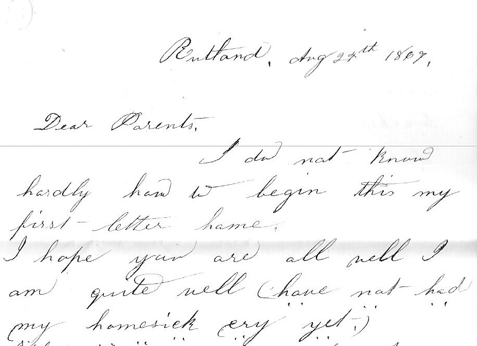 Bike WA to VT, Write History: letter writing in 1867