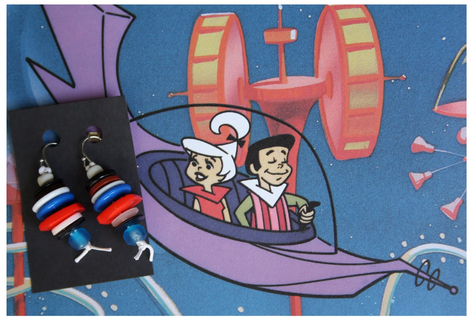 Elle and Lou: The Jetsons: Retro inspired button earrings