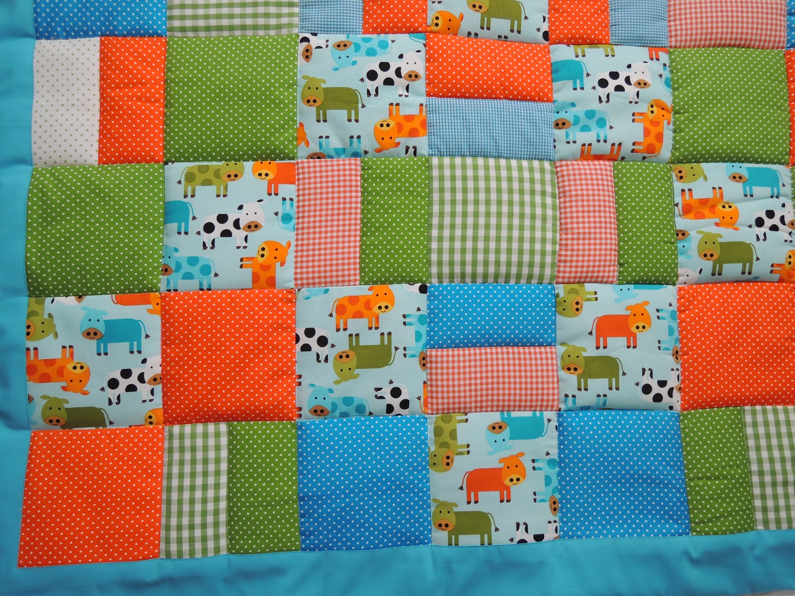 d'Inge: Patchwork-Babydecke Tobias (Bauernhof)