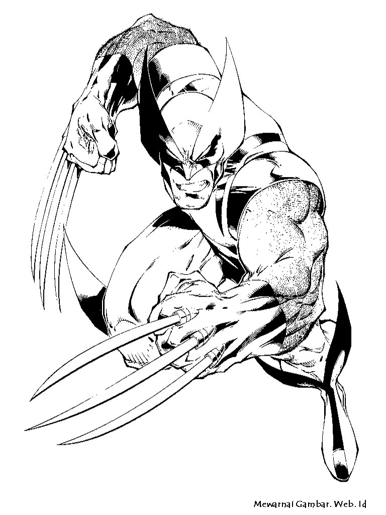 Mewarnai Gambar Wolverine | Mewarnai Gambar