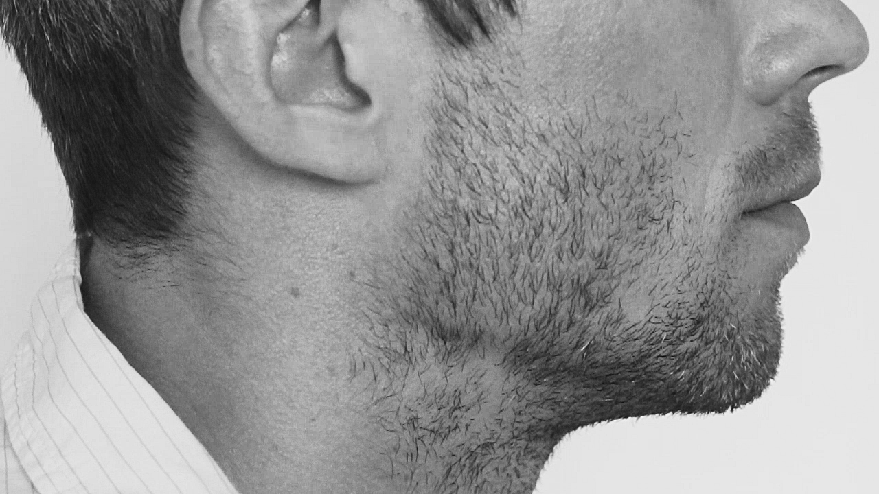 facial references for animation: cheek blow out [is, side, 15fps, ECU]