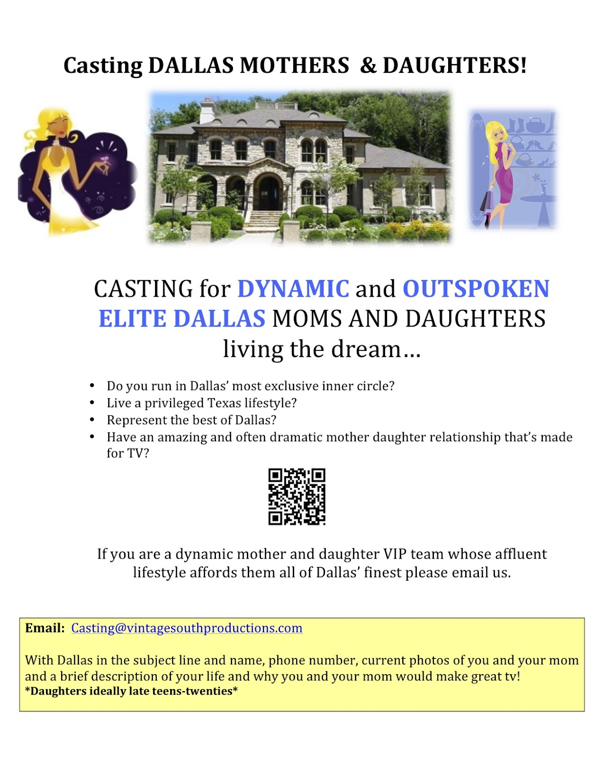 Casting Call: Mother/Daughter Reality TV Show ~ Oh So Cynthia