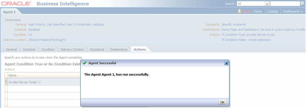 OBIEE: Actions in Agents - Part 1