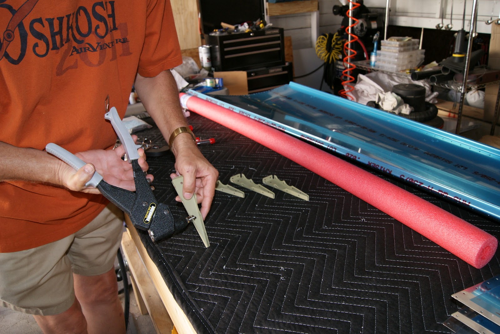 DOG Aviation John's RV-12 Blog: Dimpling Stabilator’s Aft Skin & Ribs