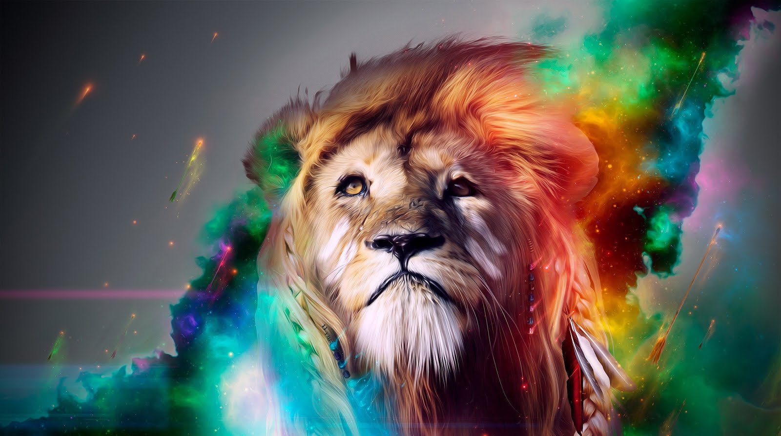 El rey león pintado de muchos colores y muy bien peinado | wallpaper hd ...