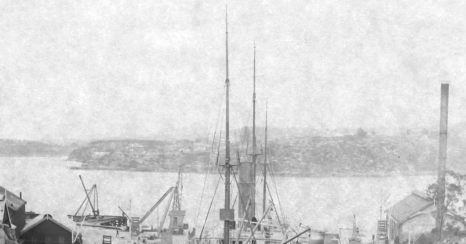 transpress nz: ship in Woolwich dry dock, Sydney, early 20th century