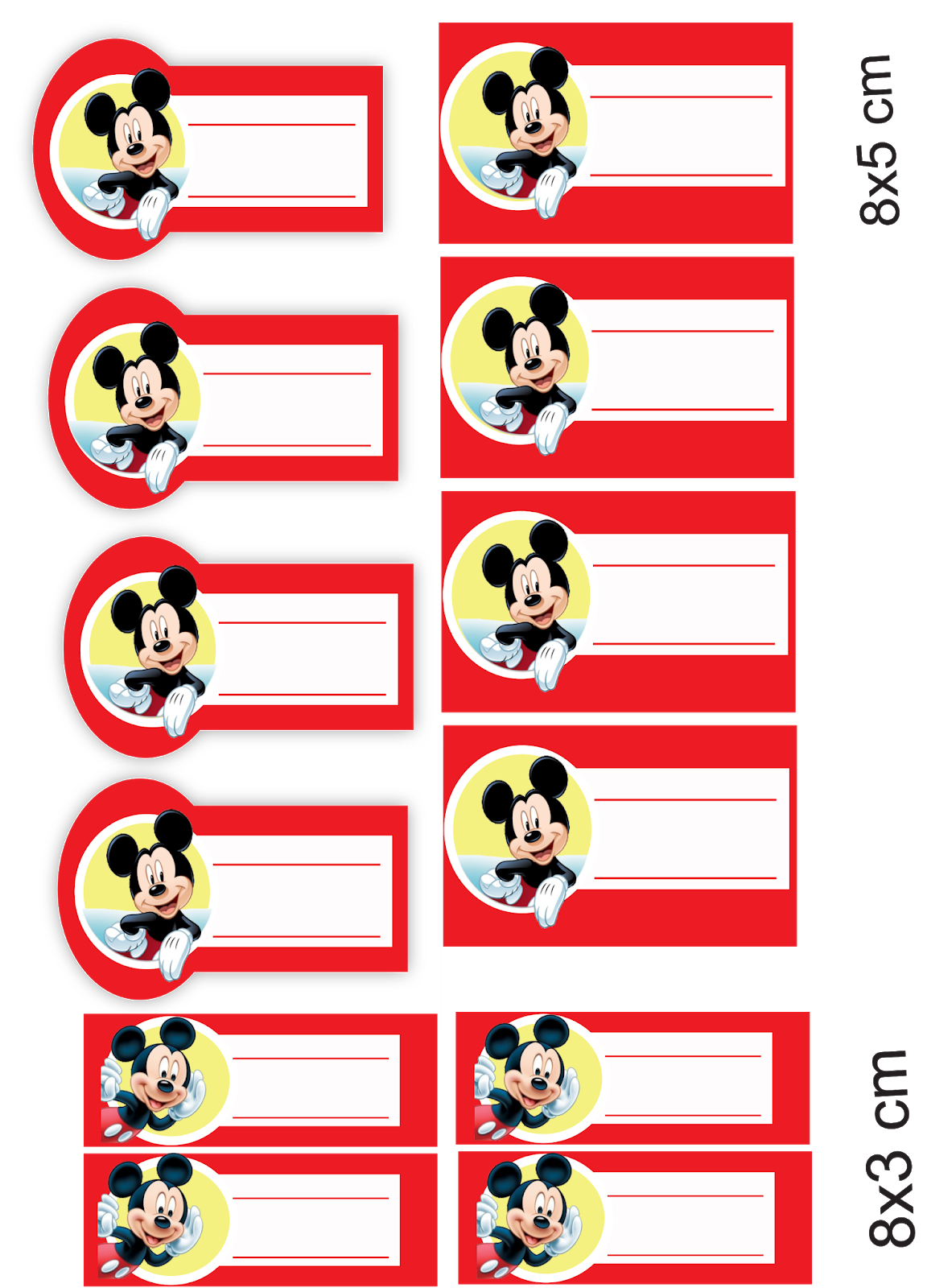 PNG: Etiqueta escolar Mickey em PNG, etiqueta escolar mickey sem nome
