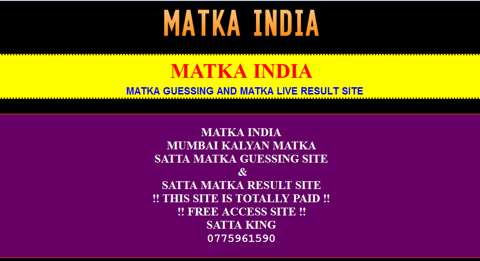 MatkaIndia.net Presenting of Matka Gambling Game.: An Overview on Past ...