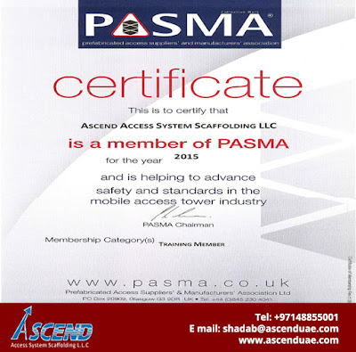 Welcome to Ascend Access System Scaffolding L.L.C: PASMA CERTIFIED